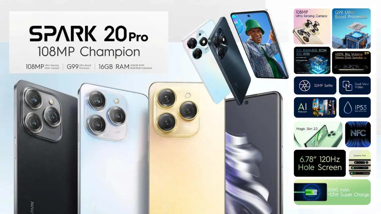 Techno Spark 20 Pro Cuma Rp 1 Jutaan, Tapi Kameranya 108 MP ...
